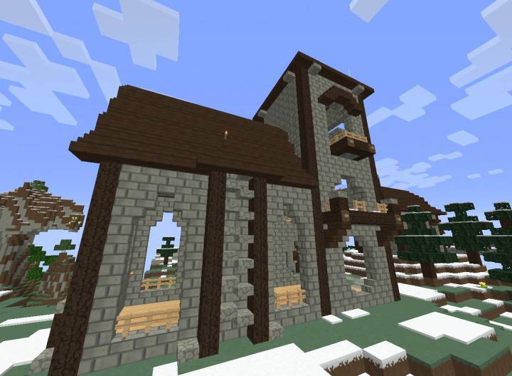 Church - Spruce/Stone - ZigZag texture pack Minecraft Map