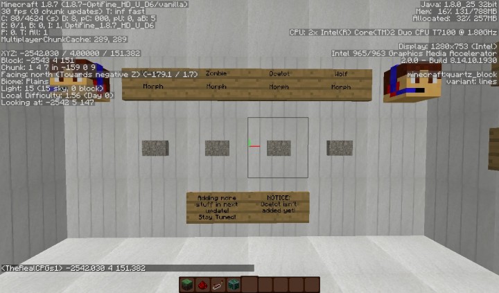 Morphing in Vanilla Minecraft! Minecraft Map