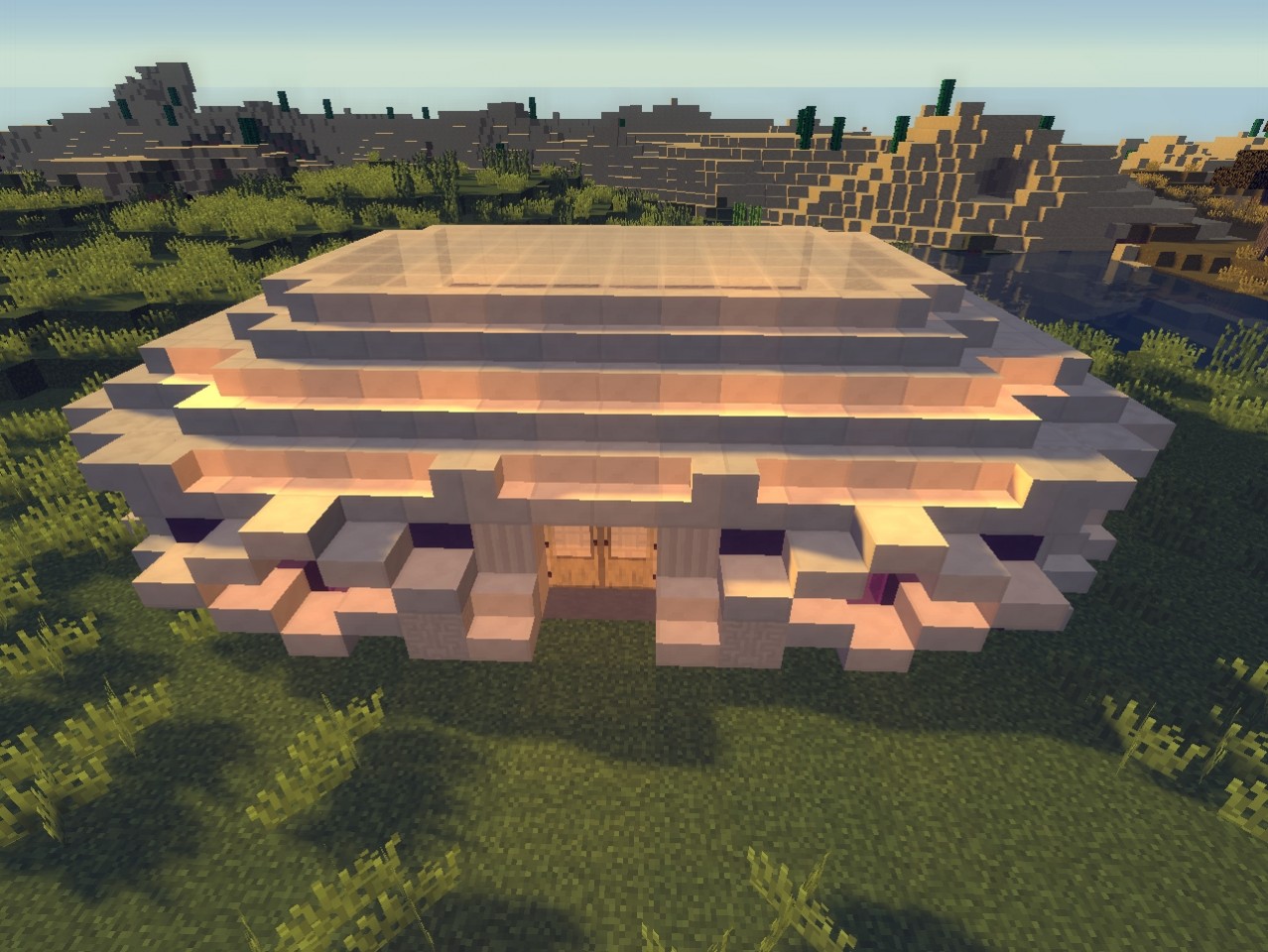 Quartz and clay house (Goes underground) Minecraft Map