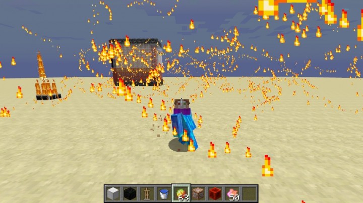 Firebending in one command! | Vanilla Command Creation! Minecraft Map