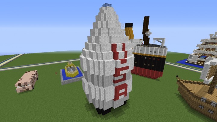 Saturn V W.I.P. Rocket Minecraft Map