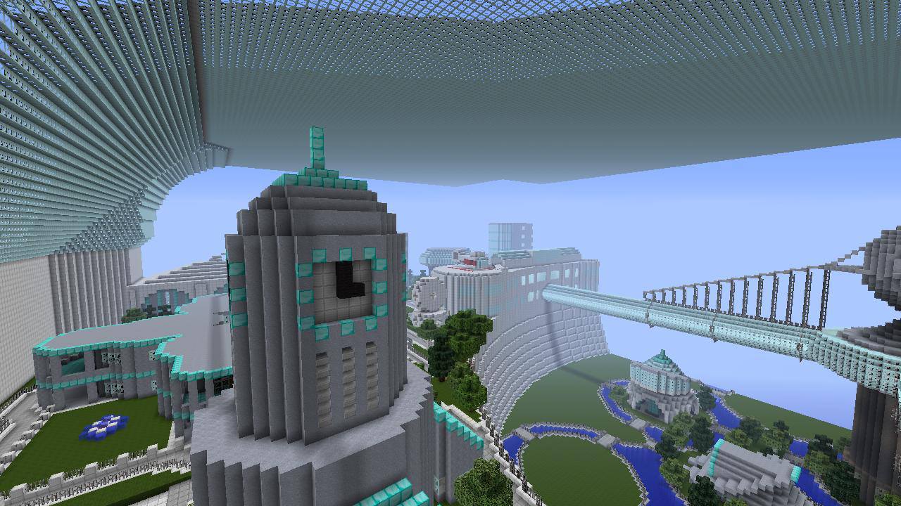 Mega build Spaceship City Minecraft Map