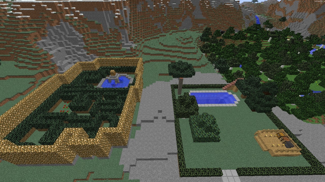 Wooden House and Backyard Minecraft Map