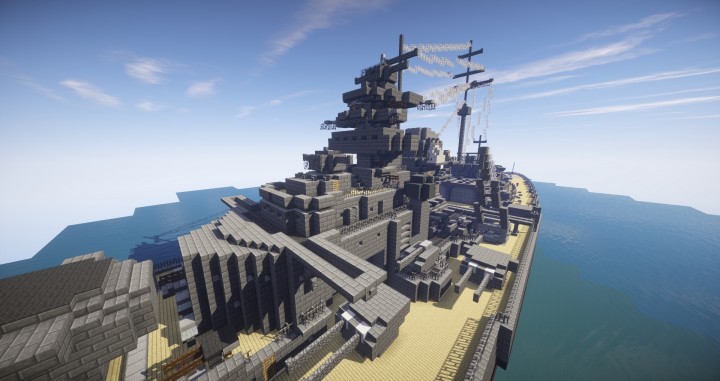 Battleship Bismarck + Schematic Minecraft Map