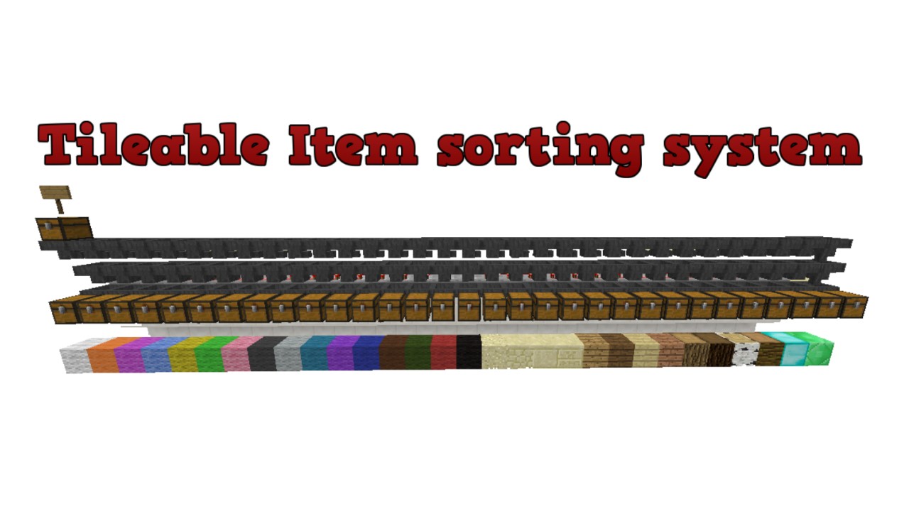 Tileable Item sorting system Minecraft Map