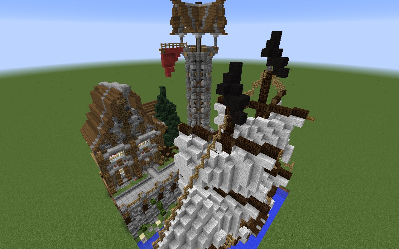 Medieval Coast Attacked (35x35) Minecraft Map