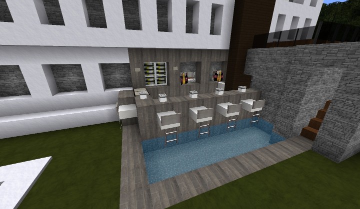 Modern House: Flow Stream Water! Minecraft Map