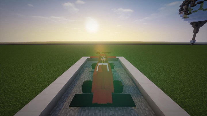 F1 car made with armorstands in vanilla Minecraft Map