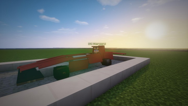 F1 car made with armorstands in vanilla Minecraft Map