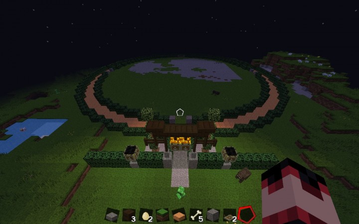 Japanese Town Square ~ Circle 60x60 Day 1 Minecraft Map