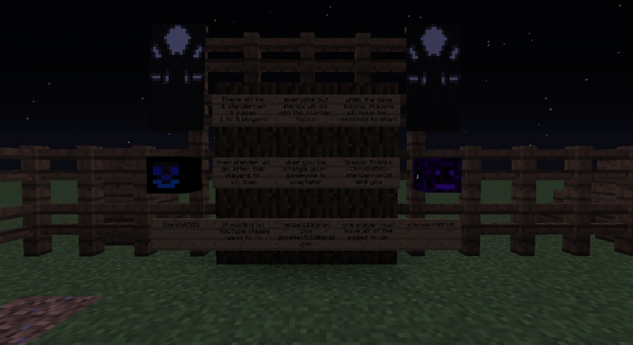 SLENDER MAN Mini Game Minecraft Map
