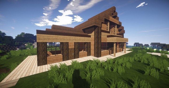 Beautiful Wooden House Minecraft Map