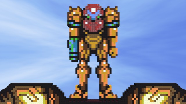 Samas Aran's Gunship Pixel Art Minecraft Map