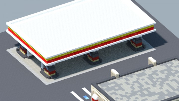 Shell Gas Station-Realistic-50 Subscribers Special Minecraft Map