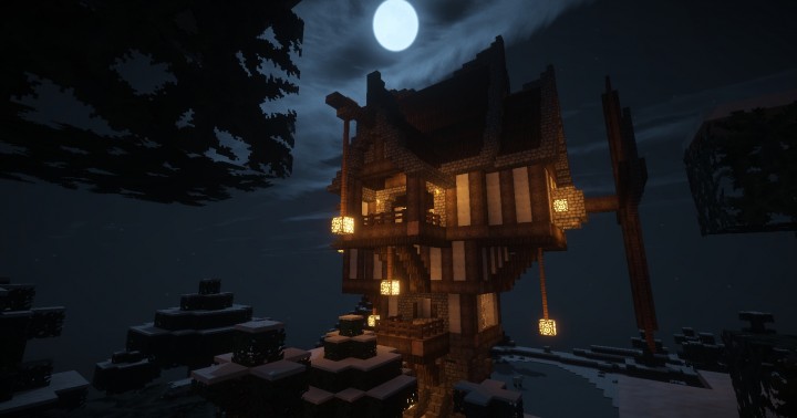 Winter Steampunk Windmill Minecraft Map