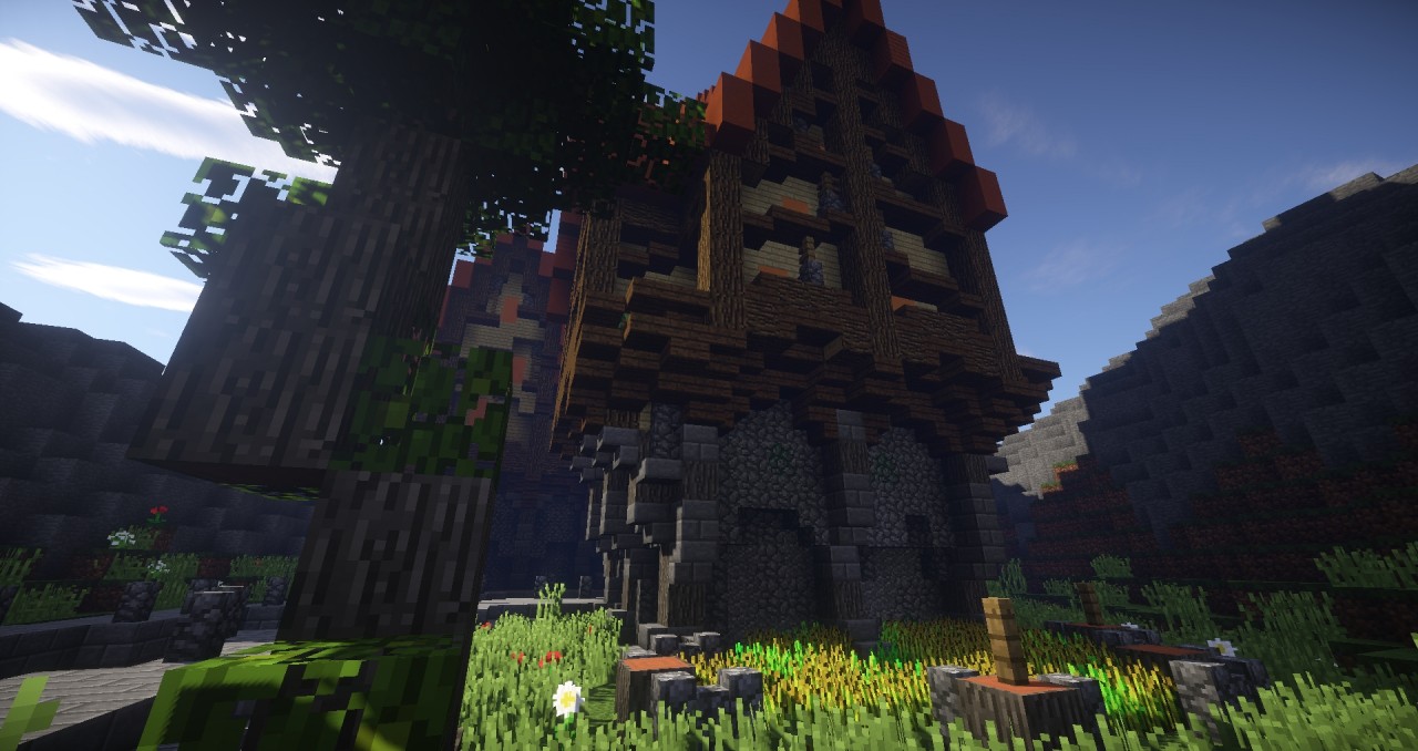 Houses Connected over bridge Minecraft Map