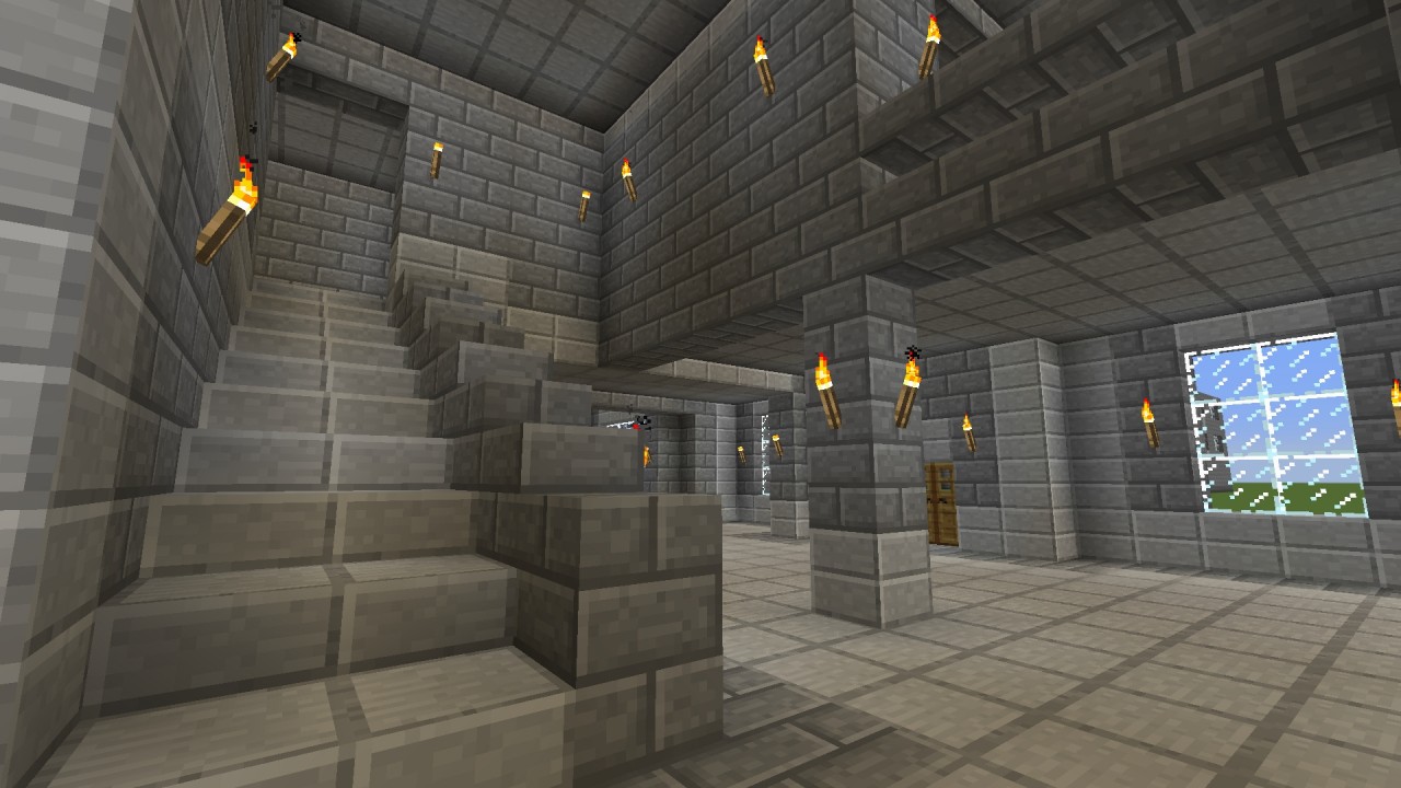 Giant Stone Brick/ Stone Slab House Minecraft Map