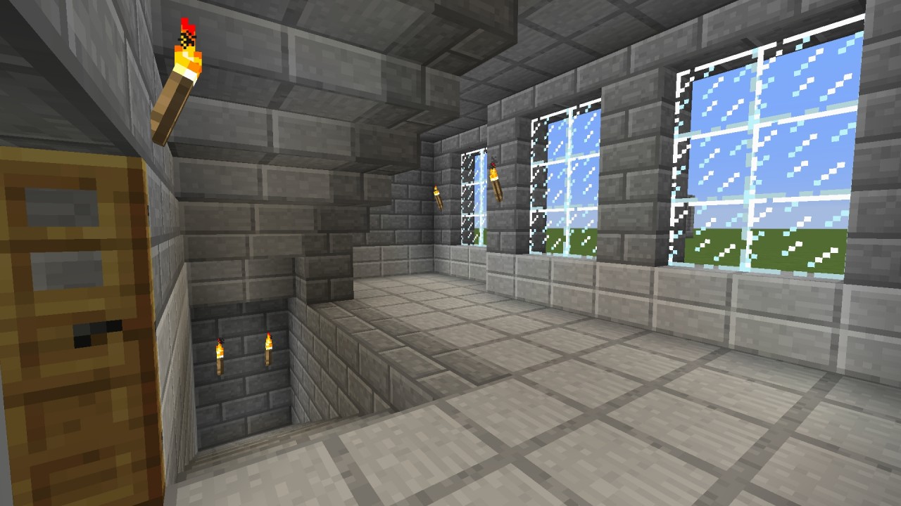 Giant Stone Brick/ Stone Slab House Minecraft Map