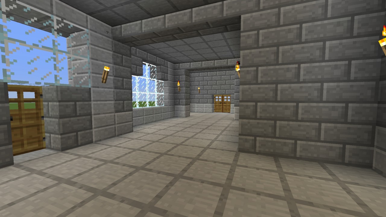 Giant Stone Brick/ Stone Slab House Minecraft Map