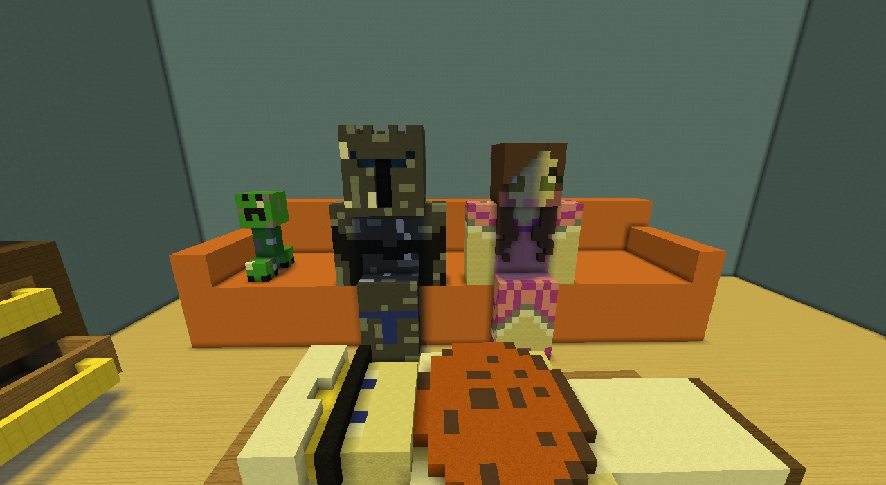 PopularMMos and GamingWithJen map on a couch Minecraft Map