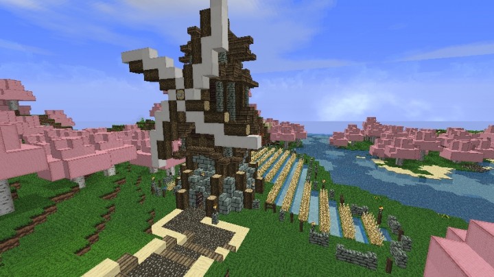 Windmill with Wheat field Minecraft Map