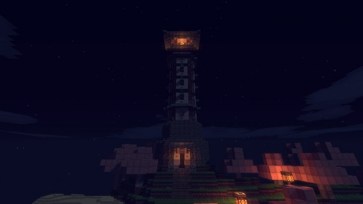 Island/hill Japanese Lighthouse Minecraft Map