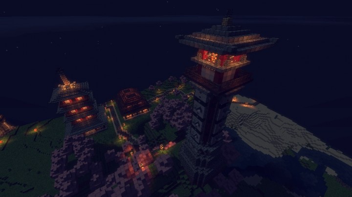 Island/hill Japanese Lighthouse Minecraft Map