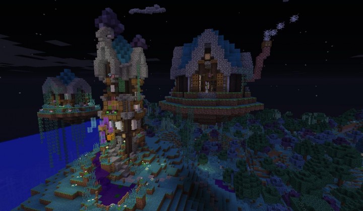 Wizard tower and floating islands Minecraft Map