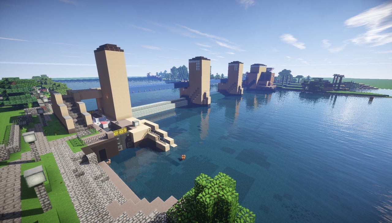 Download the barrage and the sluice in Frankfurt (Germany) Minecraft Map