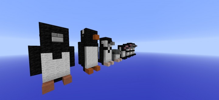 Small penguin statues Minecraft Project