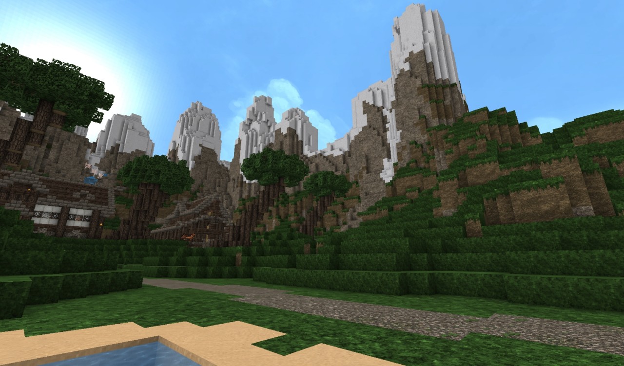 Old Hut And Stable Surrounded By Mountains Minecraft Map