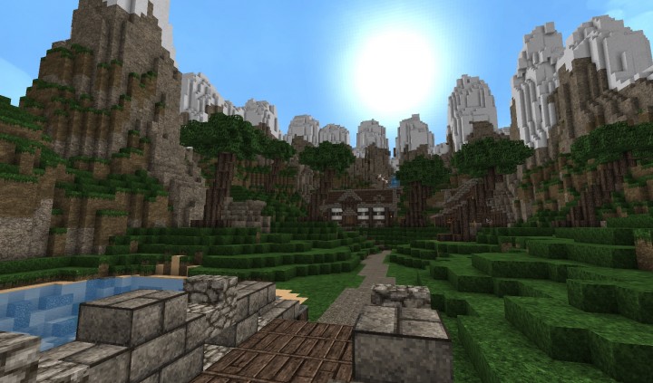 Old Hut And Stable Surrounded By Mountains Minecraft Map