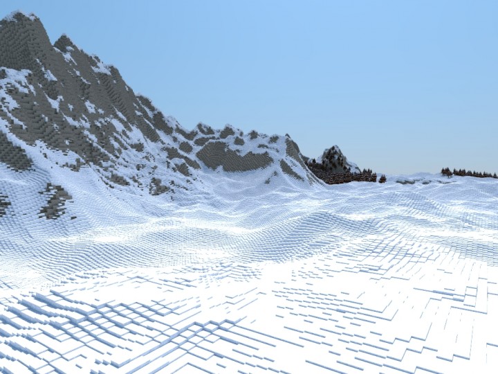 Snowy mountain range Minecraft Map