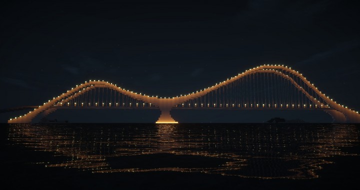 THE WAVE - Modern Suspension Bridge Minecraft Map