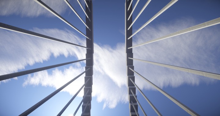 THE WAVE - Modern Suspension Bridge Minecraft Map