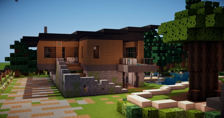 Luxury Modern House & Guest House Minecraft Map