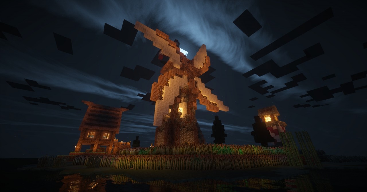 Medieval Windmill and wheat farm Minecraft Map