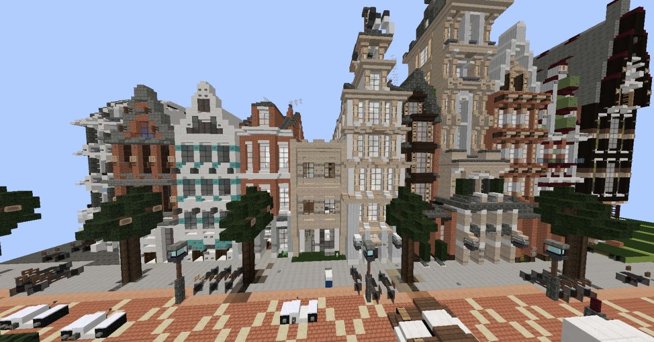 100 traditional townhomes and shops Minecraft Project