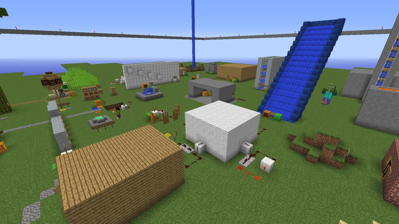 test 3 - World with Redstone experiments and more! Minecraft Map