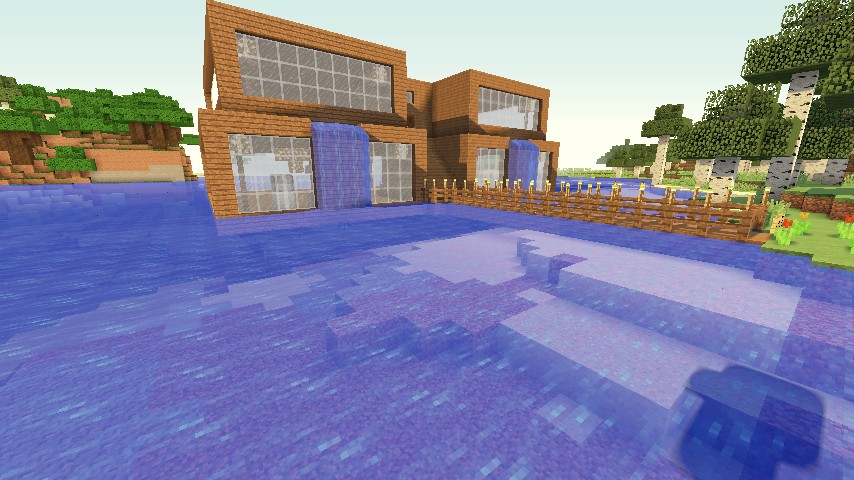 Modern Waterfall House Minecraft Map