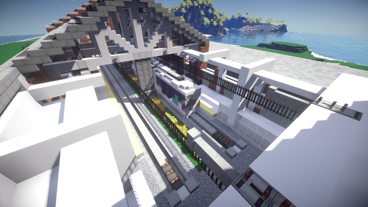 [MODERN] Tram terminal in a renovated engine house Minecraft Map