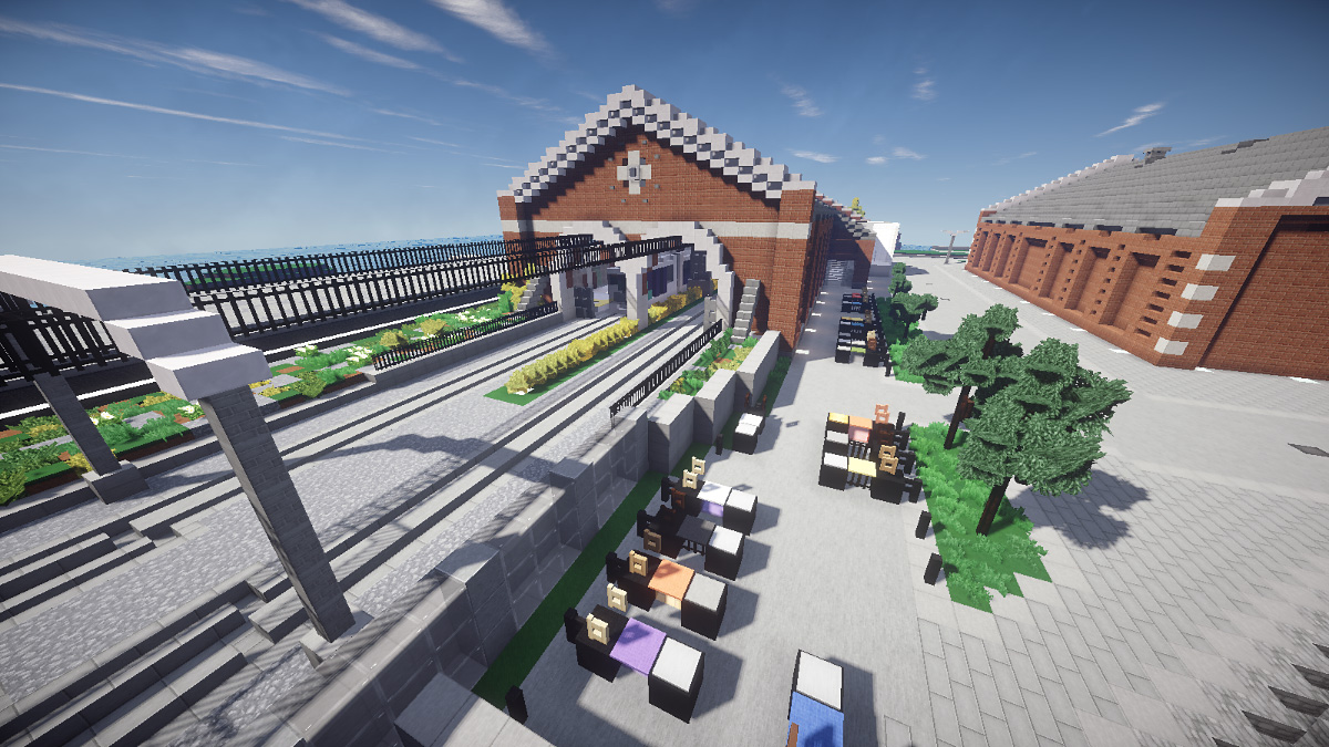 [MODERN] Tram terminal in a renovated engine house Minecraft Map