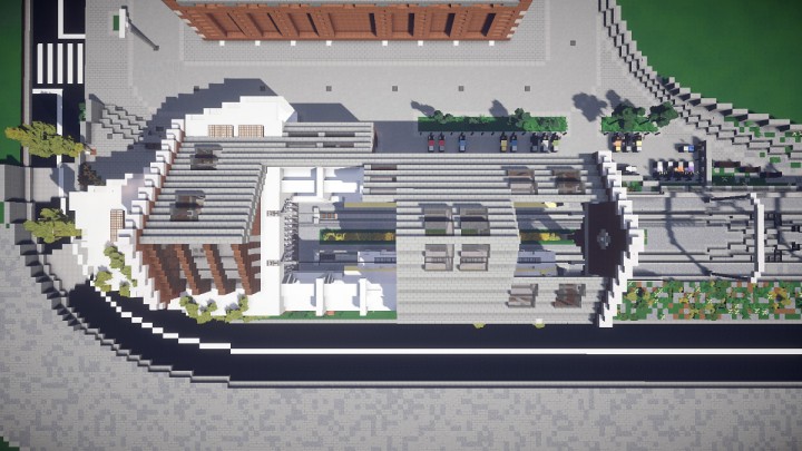 [MODERN] Tram terminal in a renovated engine house Minecraft Map
