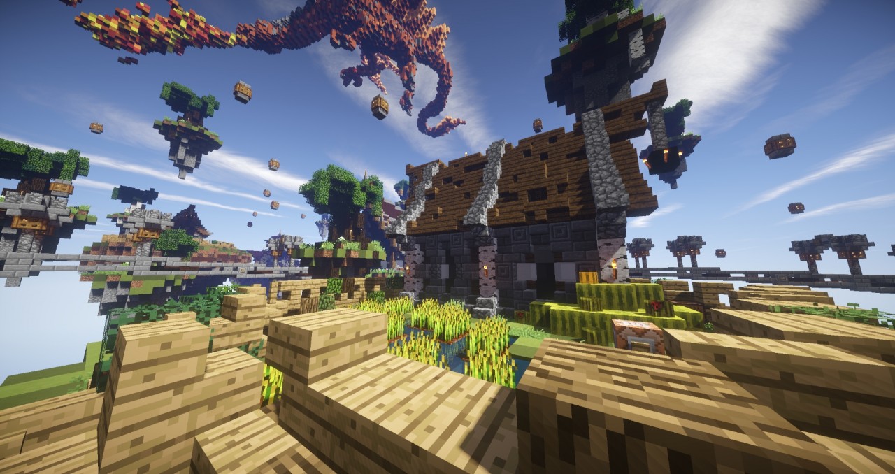 Medieval Floating Island Hub | Built by Team Sublis Minecraft Map