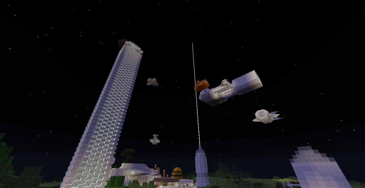 Astria-Space Port and Glowstone Industries Research Facility Minecraft Map