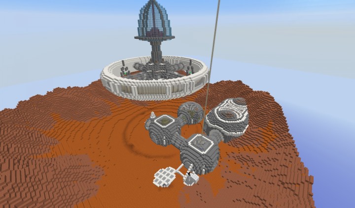 Life on mars solo Build , desertic colonized land Minecraft Map