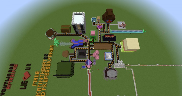 PopularMMOS & GamingWithJen Themepark! Minecraft Map