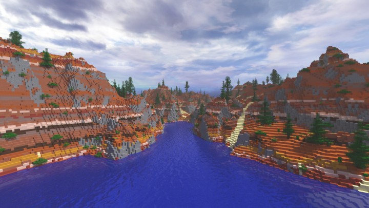 Lush Canyons - 2k x 2k Custom Terrain Minecraft Map