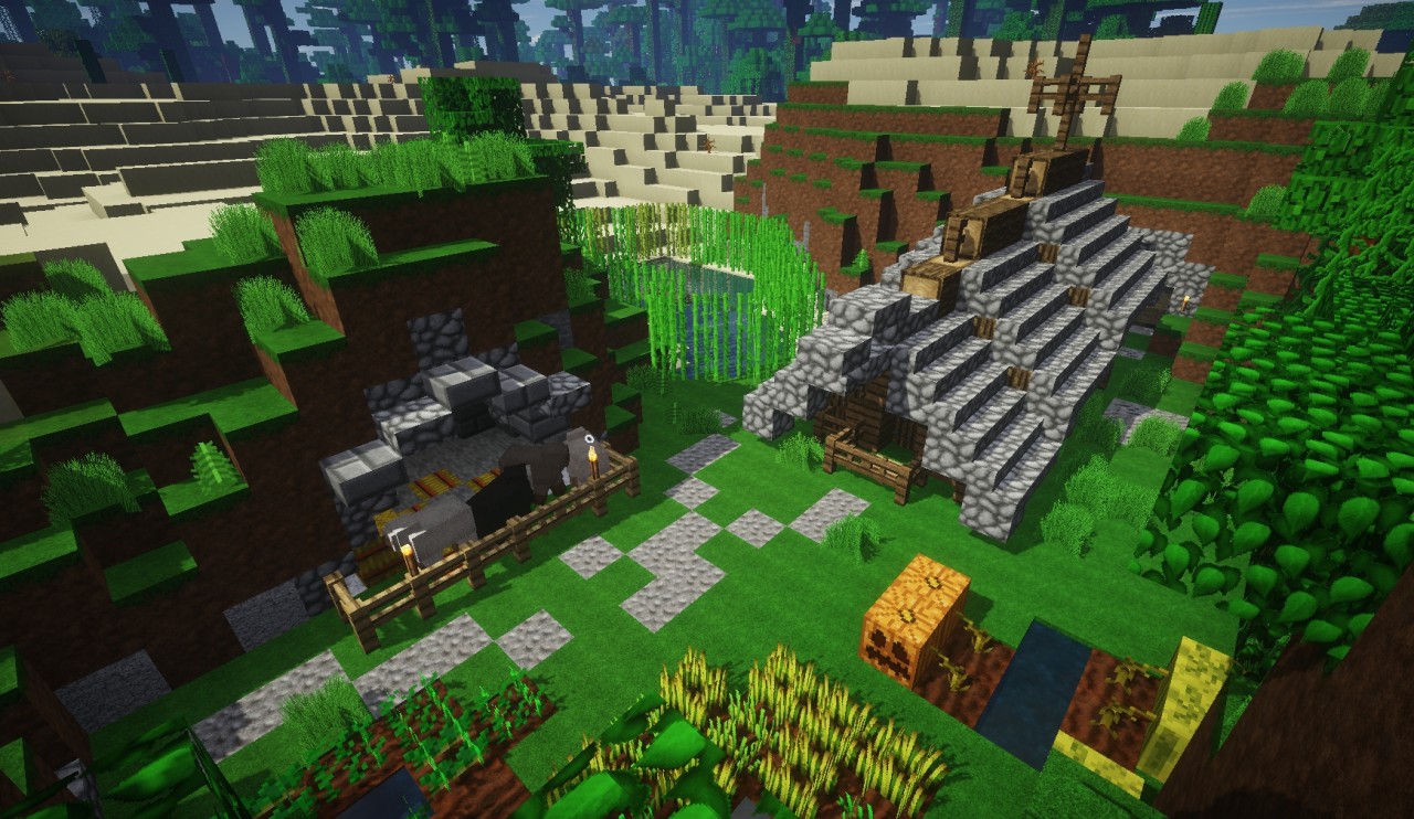 Small medieval farm. Minecraft Map