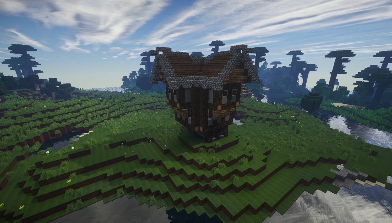 Asymmetrical crosswise roof Minecraft Map